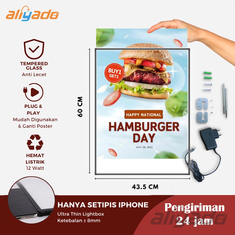 Led Cafe Menu Board/LED Signboard/ Slim Light Box/LED Light Box/LED ...