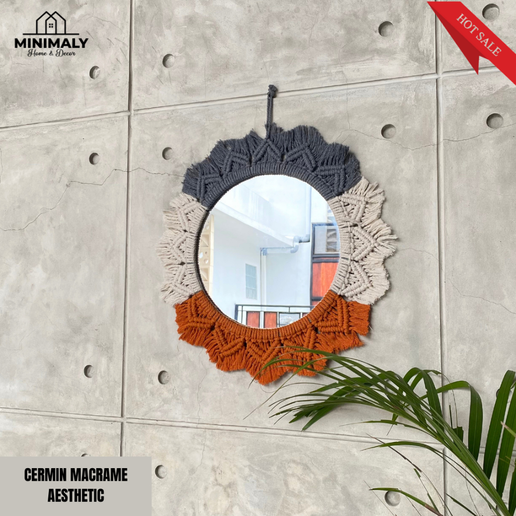 Aesthetic Macrame Mirror (CM.VARIATIONS) Aesthetic Glass Aesthetic ...