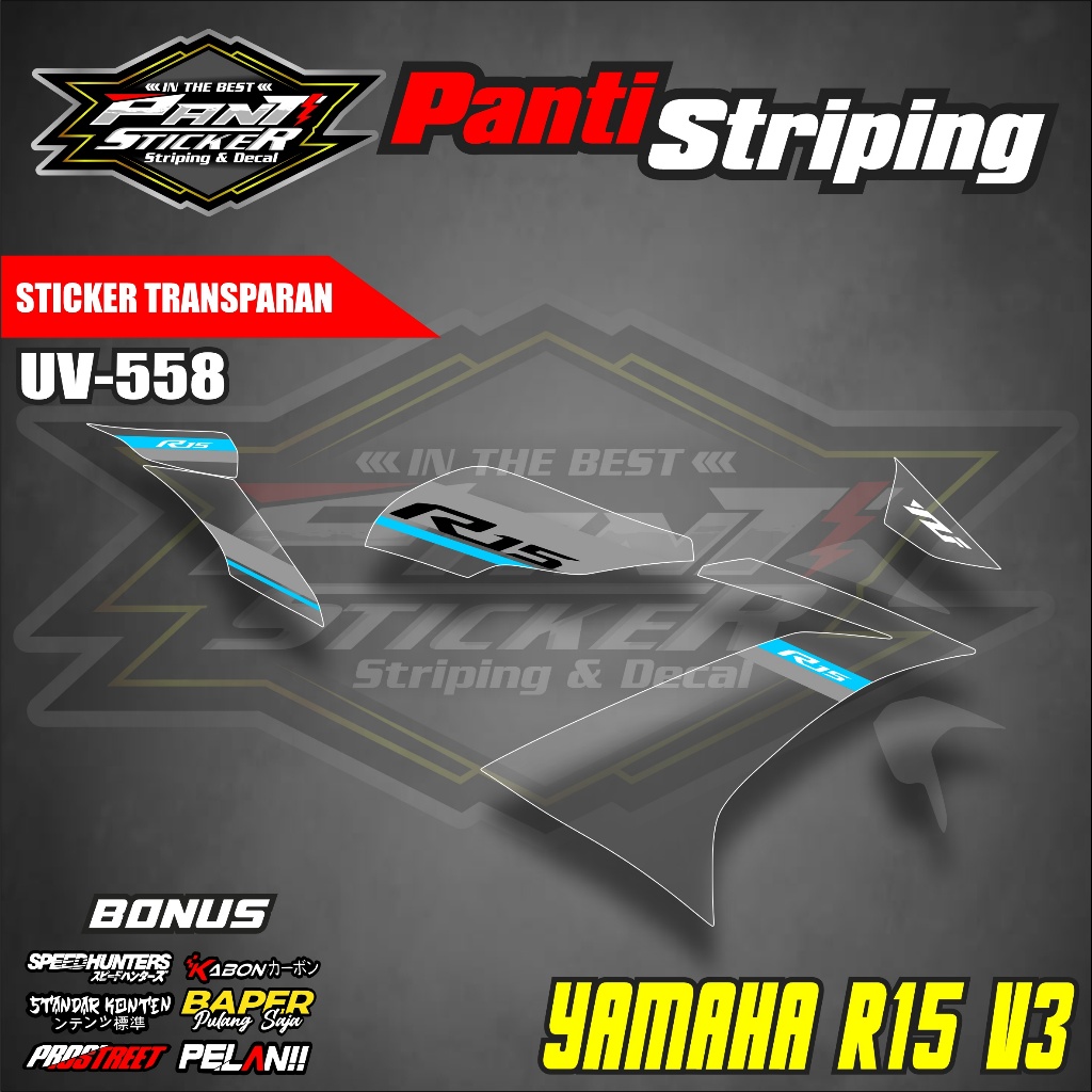 Yamaha R15 V3 Motorcycle Transparent STICKER - R15 V3 Motorcycle Body ...