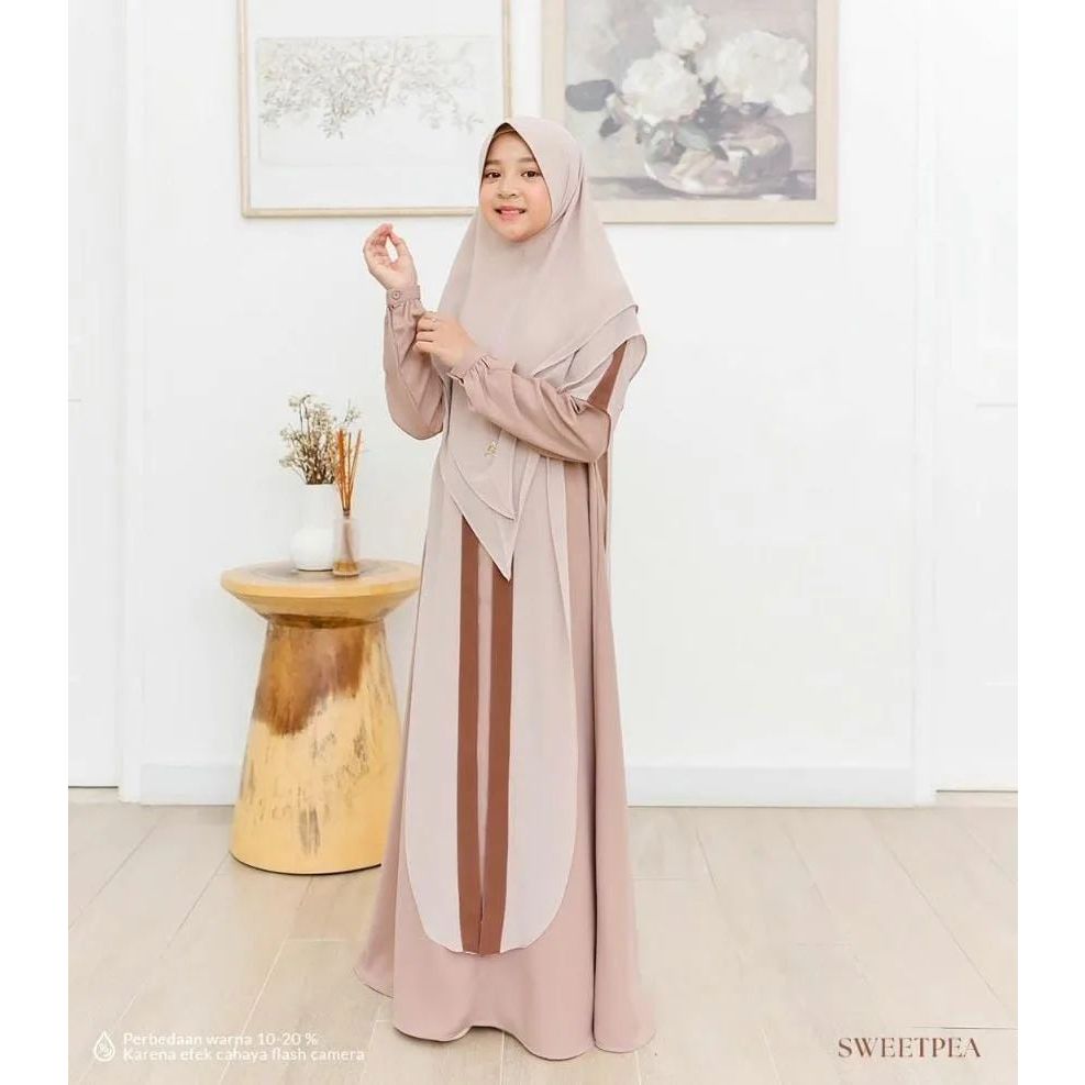 The Newest 2024 Muslim Dress Hijab+Hijab Age 11-14 Years Old Muslim Dresses For Girls Crinkle ...