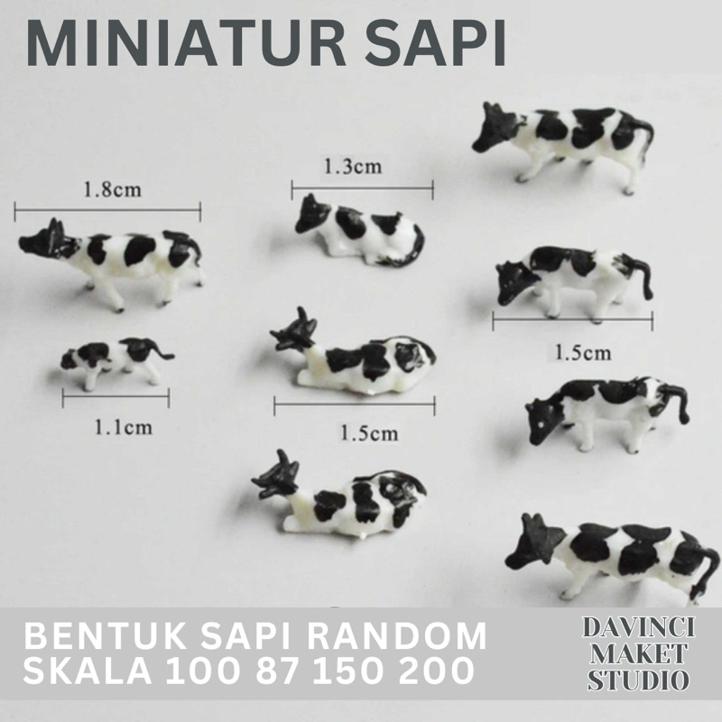 (Unit) Miniature Cow Cow Scale 1:87 1:100 1:150 1:200 Farm Diorama ...