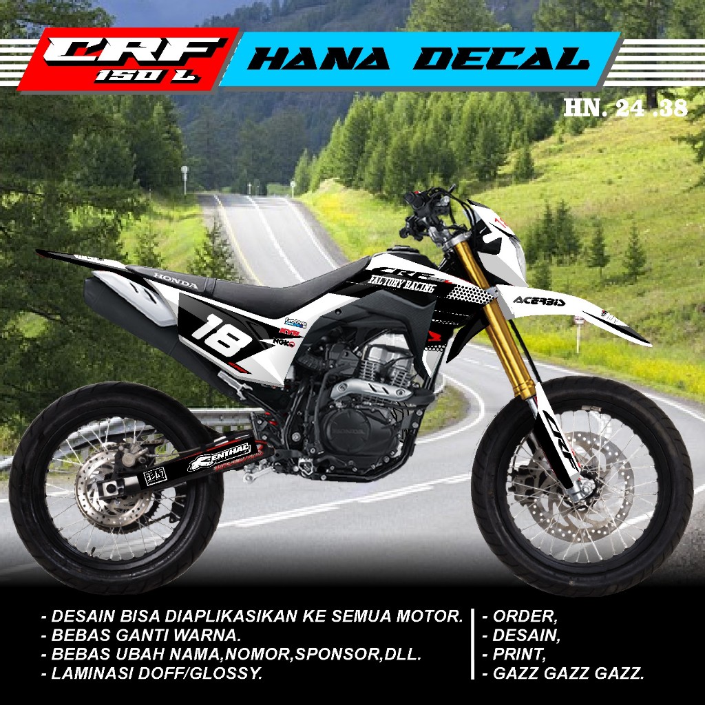 Decal Sticker Motorcycle crf 150 L full body,dekal Sticker honda crf ...