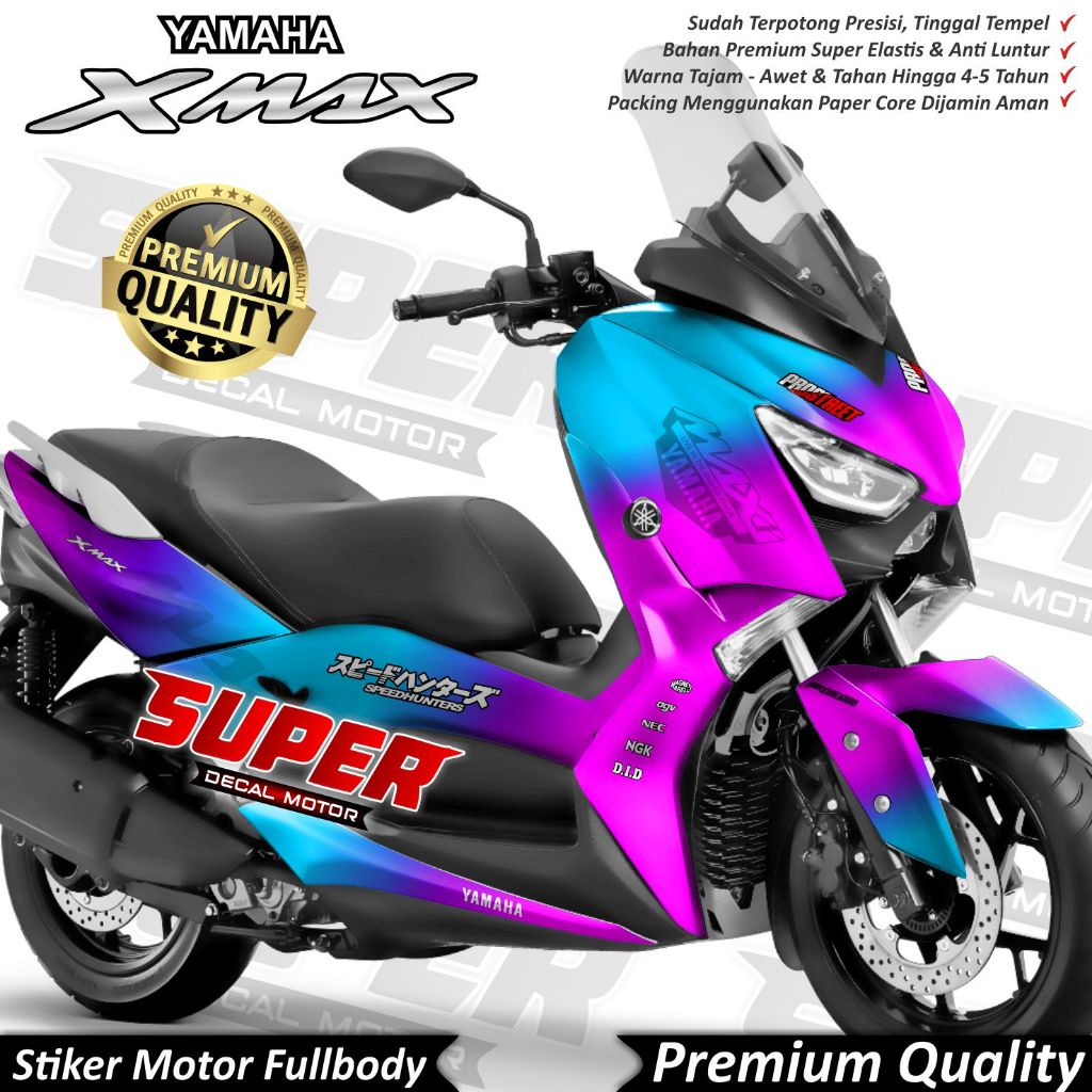 Yamaha XMAX 250 Decal Sticker Full Body Cool Chameleon Color Variations ...