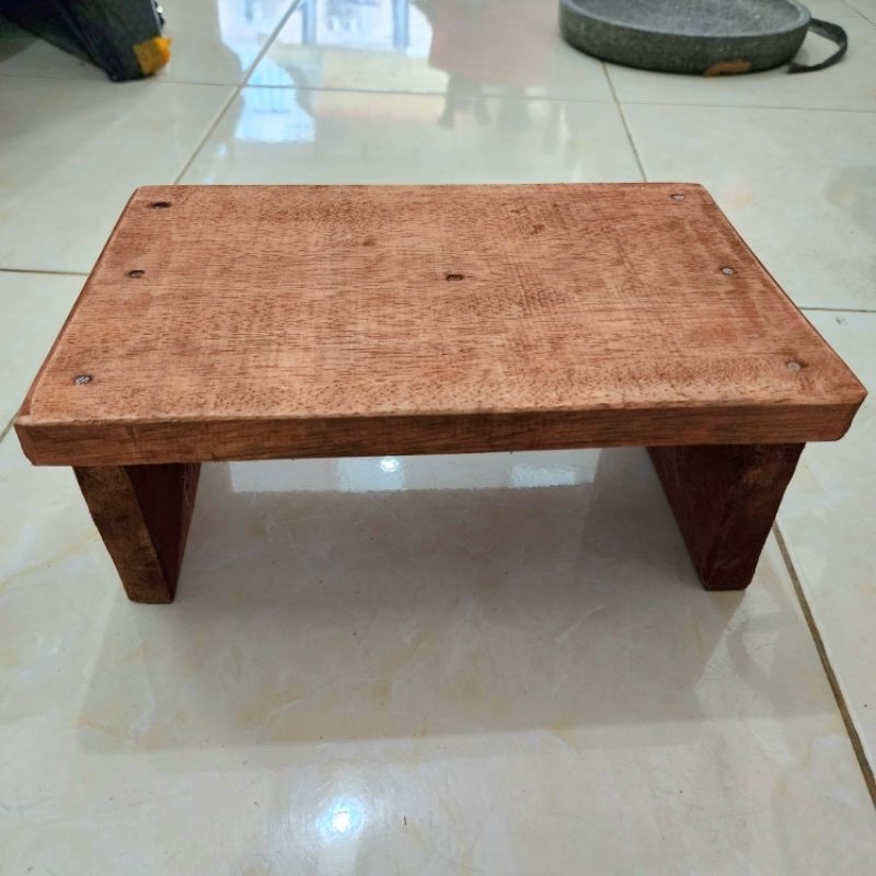 KAYU Small Square Sitting Stool Wooden Squatting Chair - Dapur Karya ...