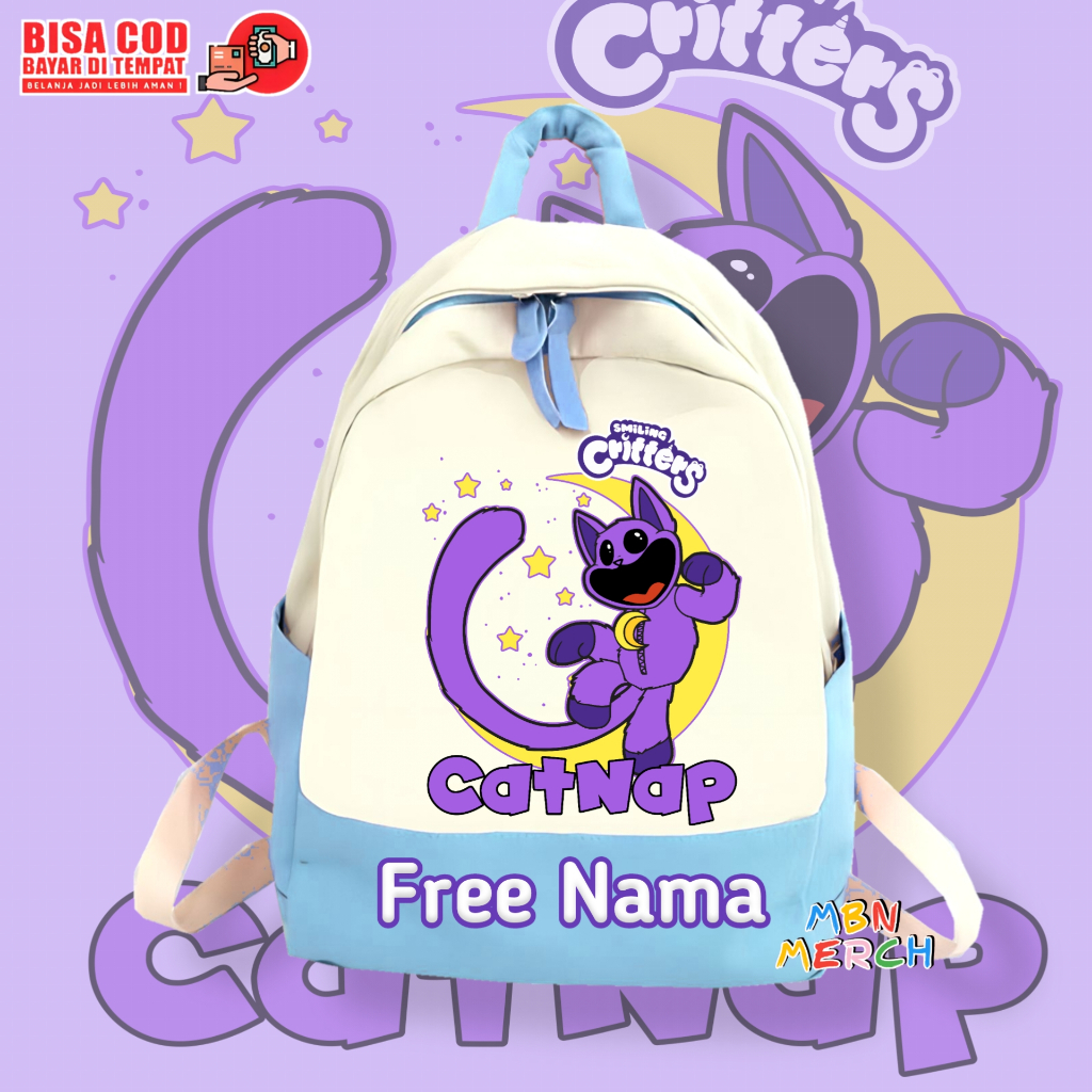 Smiling critters catnap/bacpack elementary school children's backpack ...