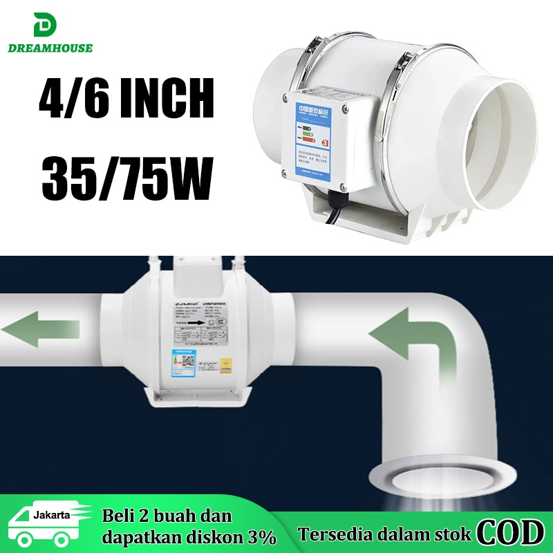4 6 "Suction Silent Exhaust fan Extractor Exhaust fan Blower Air ...