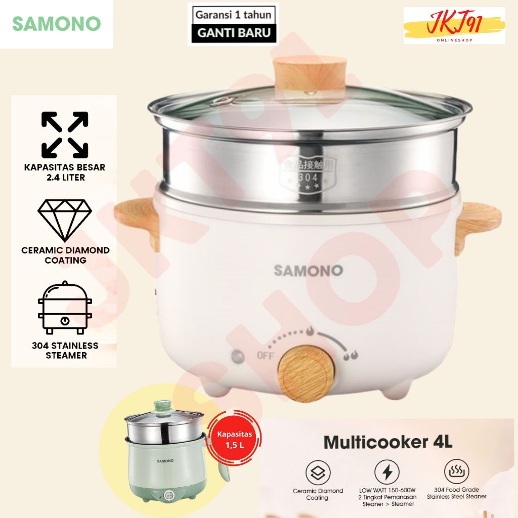 Samono 4 Liter Electric Pot Teflon Ceramic Ceramic Steamer Rice Cooker ...