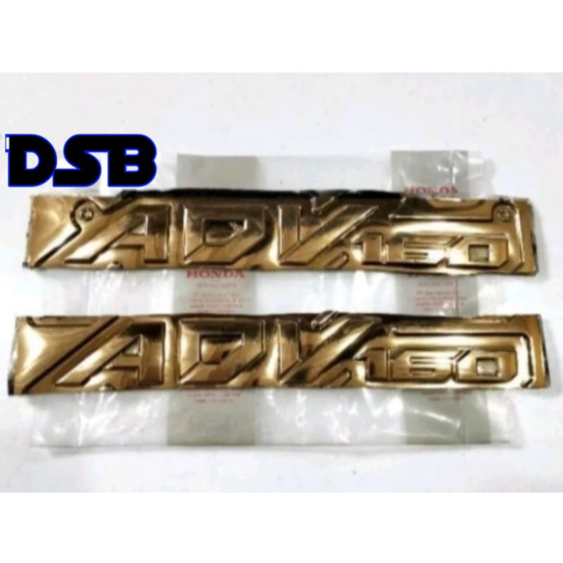 Original pair of Honda ADV 160 gold embossed logo Mark emblems - gold ...
