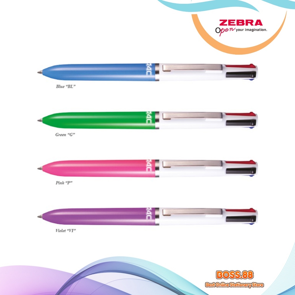 Solid Color 4-color ZEBRA BALLPOINT/Pen (1Pcs) | Shopee Malaysia