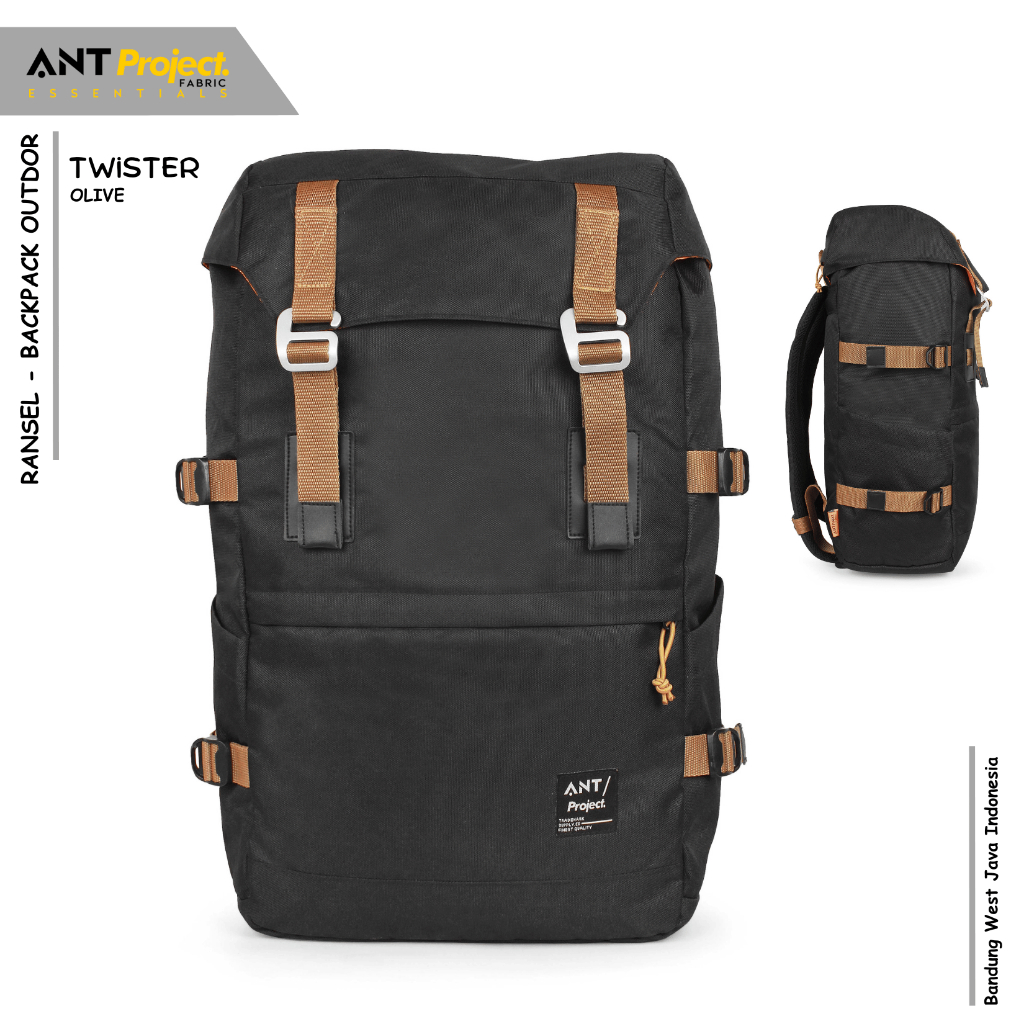 Ant Project - Men's Backpack TWISTER Black - Tas Gunung Backpack ...