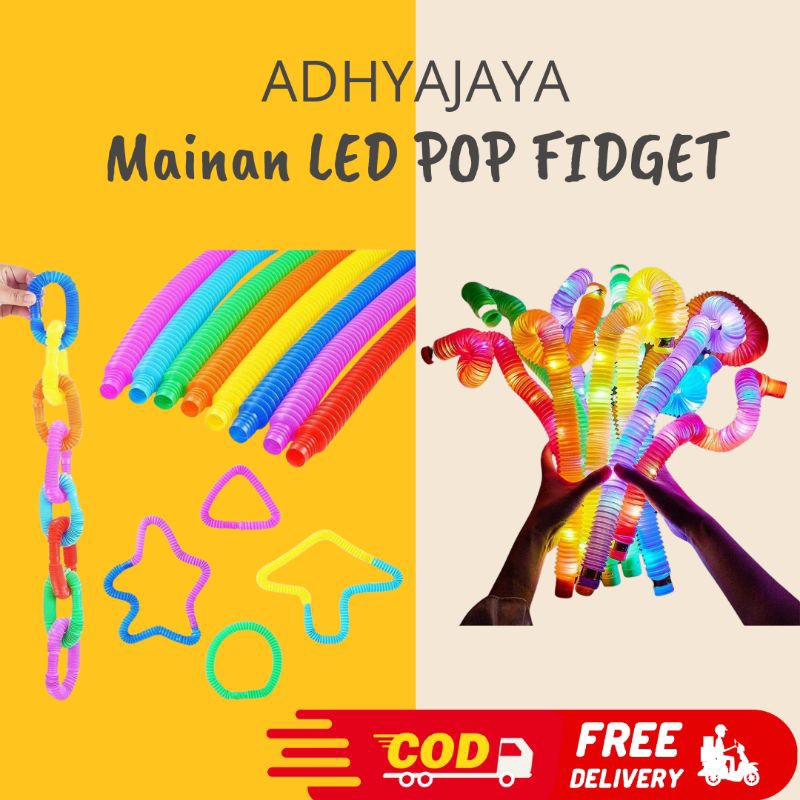 Led Pop FIDGET tubes SENSORY TOYS / Light Up Pop Pipes / /Pop tubes ...