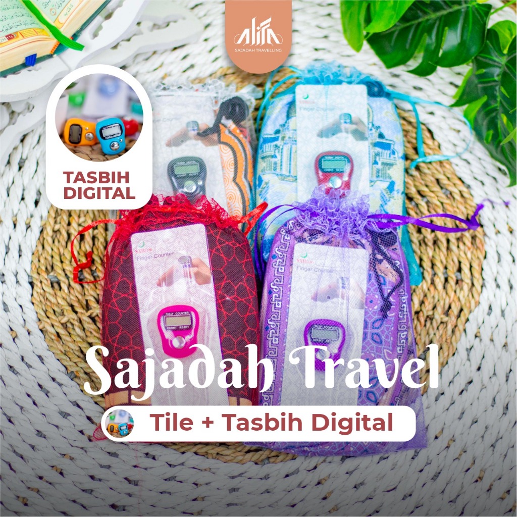Travel Sajadah Free Digital Tasbih + Tile Sajadah Traveling Pouch ...