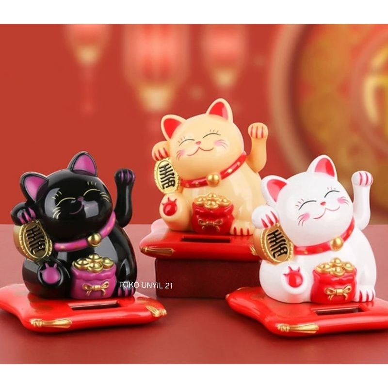 CAHAYA 7.5cm Mini Lucky Cat Table Decoration Lucky Cat Car Dashboard ...