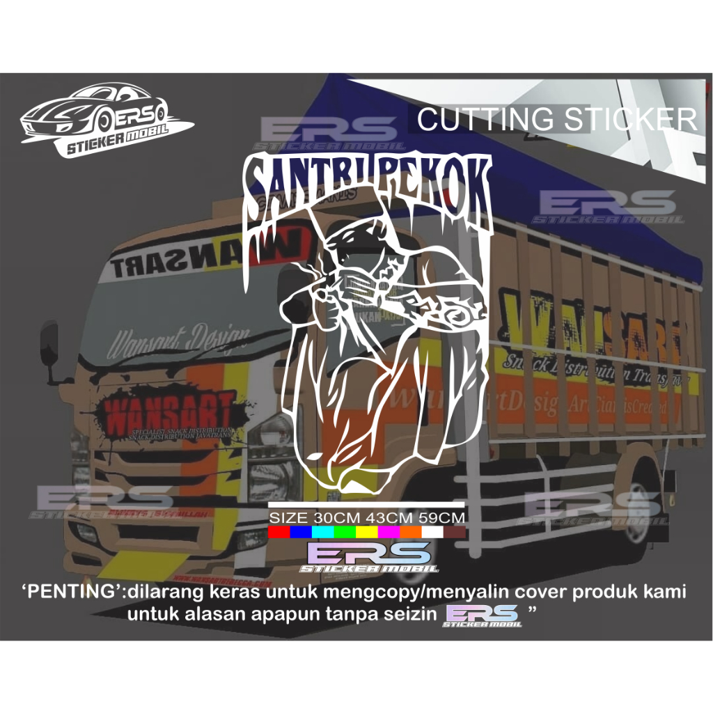 Car Sticker pick up truck santri pekok santri viral cutting | Shopee ...