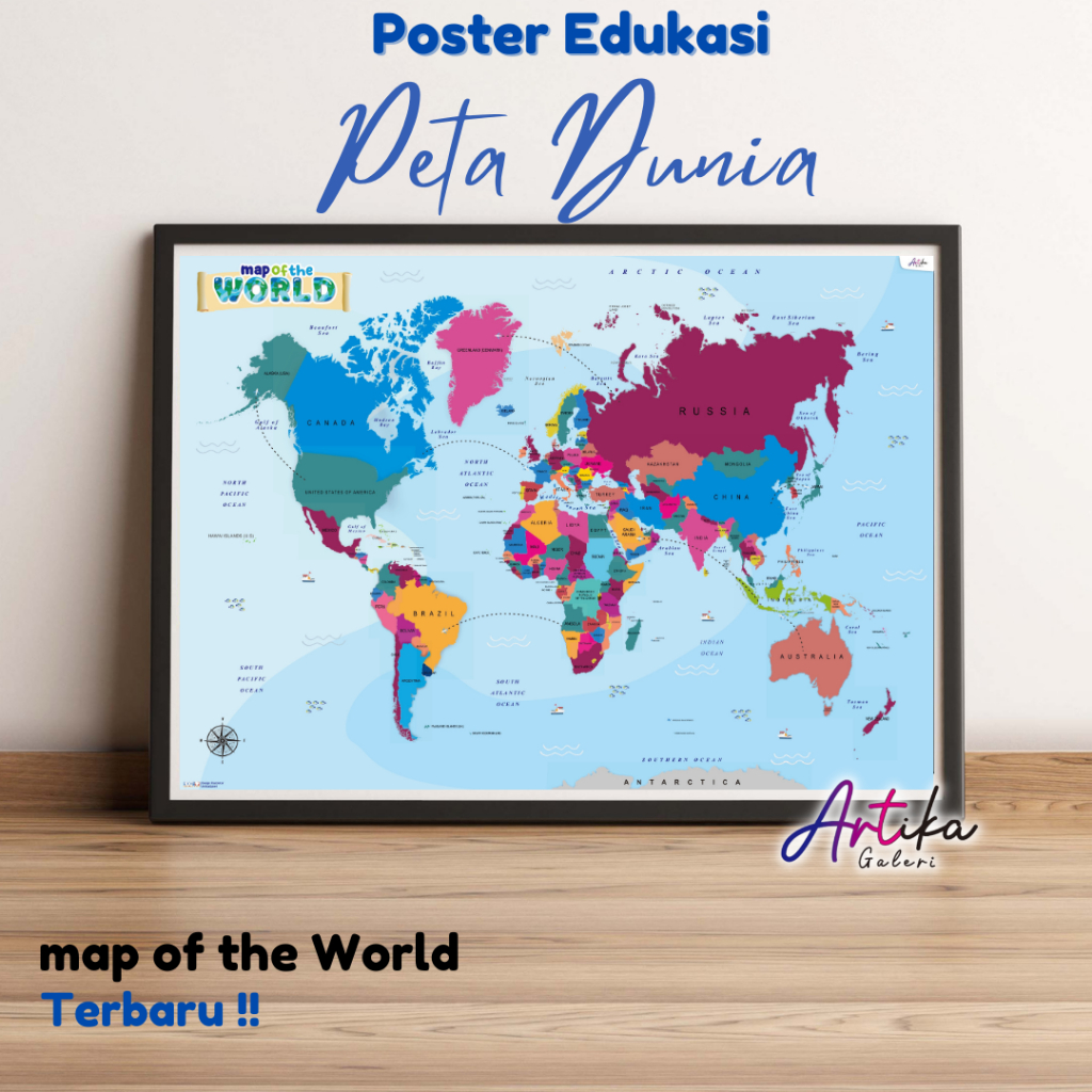 World Map Education poster Science Education Kindergarten Elementary ...