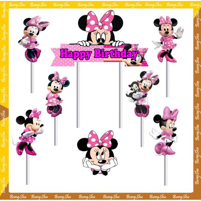 Minimouse cake topper, Miniemouse birthday cake decoration, Miniemouse ...