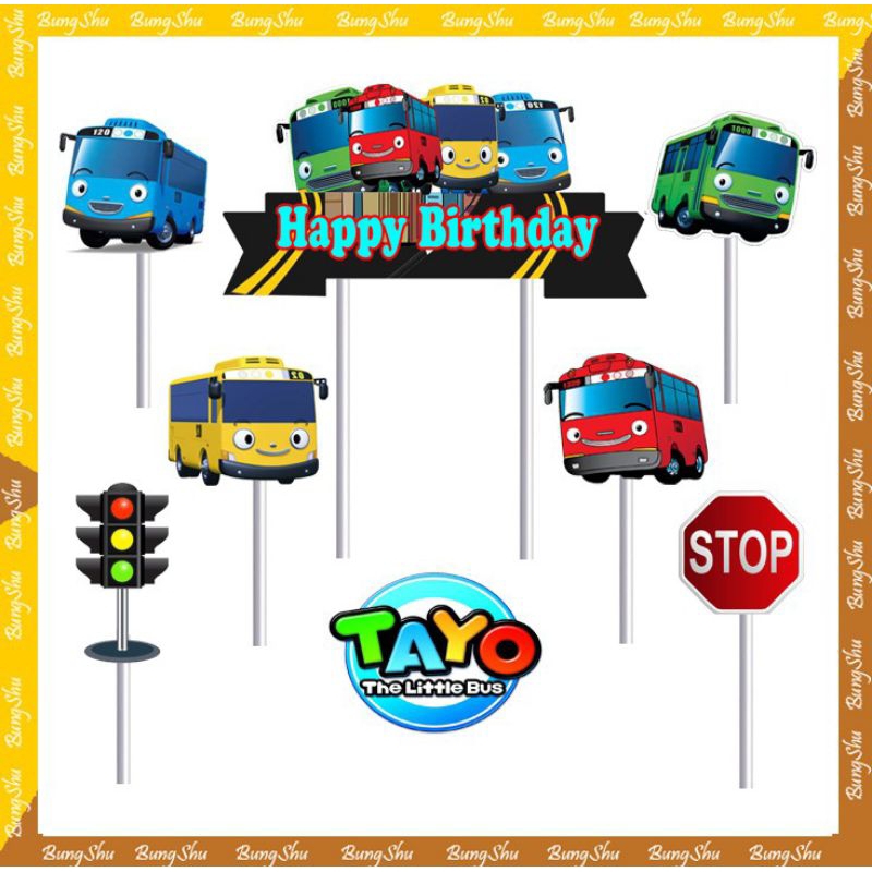 Tayo Cake topper, Tayo Birthday Cake Decoration, Tayo Character topper ...