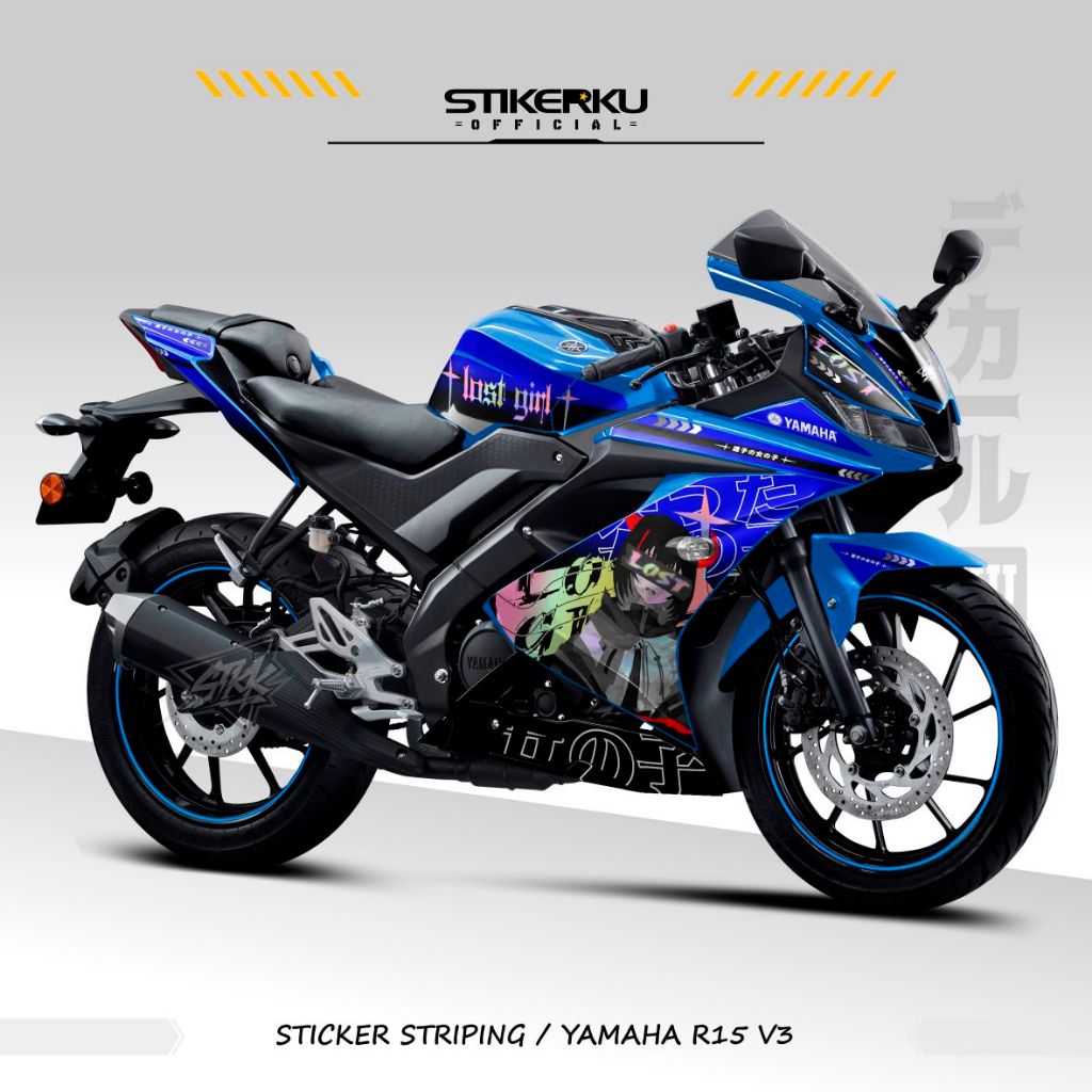 Striping STICKER / YAMAHA R15V3 / MOTIF 040 / SEMIFULL / STICKERS / STOCK DECALS / R15 / V3 ...