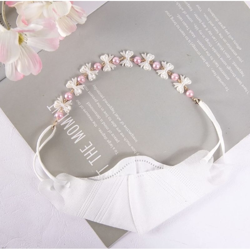 Imported Flower Bead Mask Connector Hijab Mask Hook Mask Strap | Shopee ...