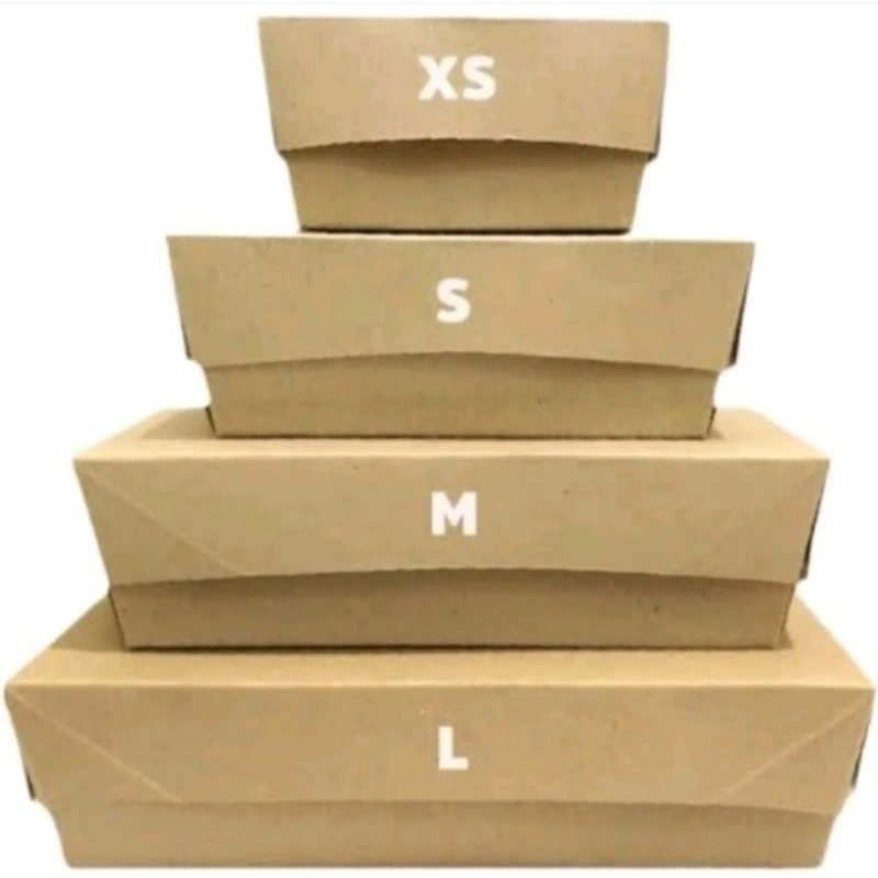 (1 Sheet) Laminated Kraft Lunch Box Brown Paper Rice Box | Shopee Malaysia