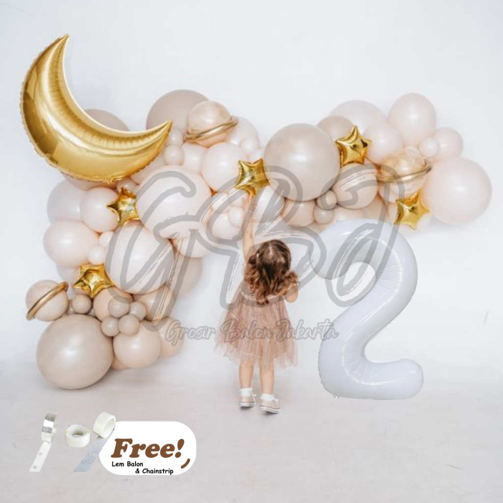 PUTIH MATAHARI [PREMIUM Package] JUMBO White Birthday Decoration Summer ...
