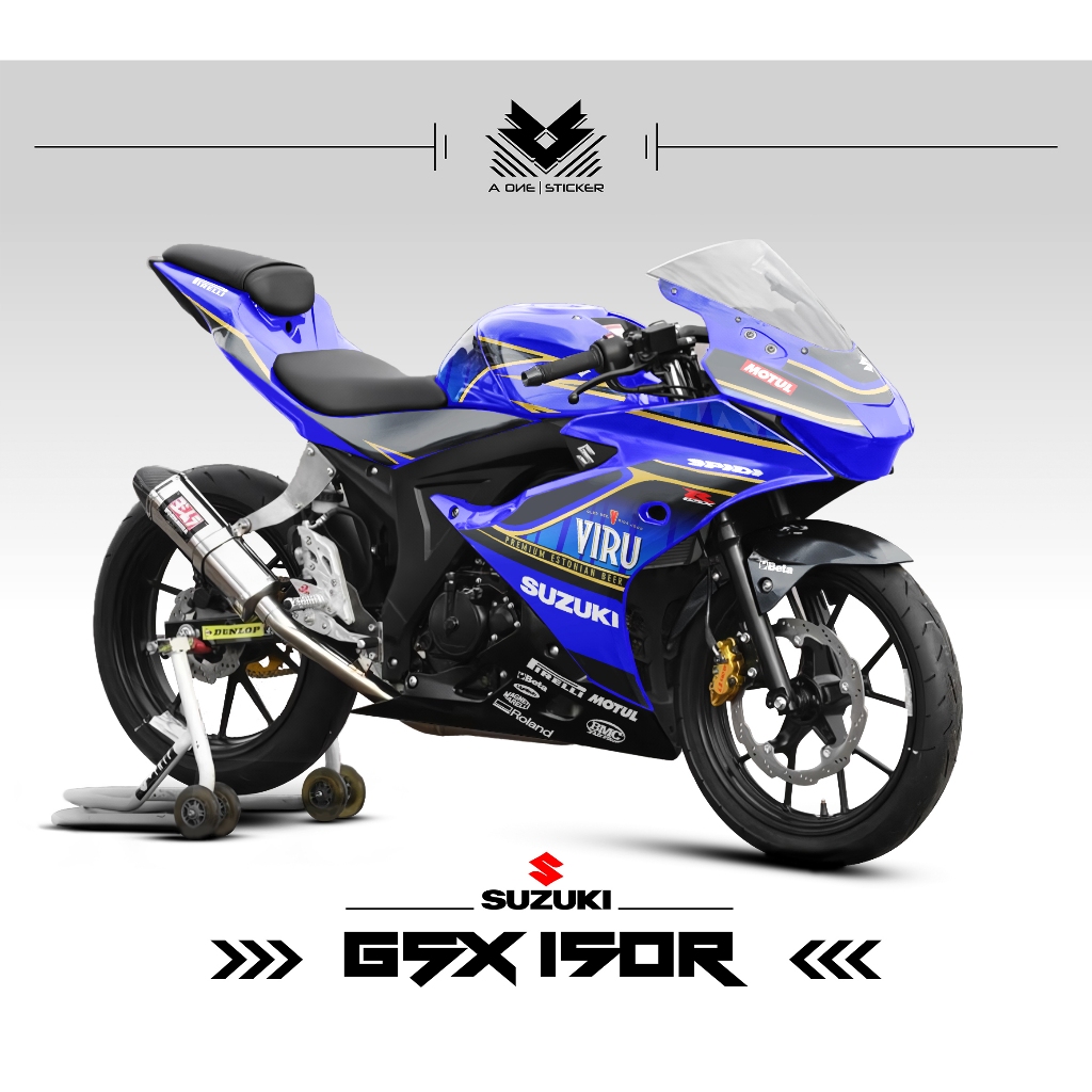 Striping SUZUKI GSX R150 SEMIFULL / MOTIF 7 / STICKER / STOCK DECAL ...