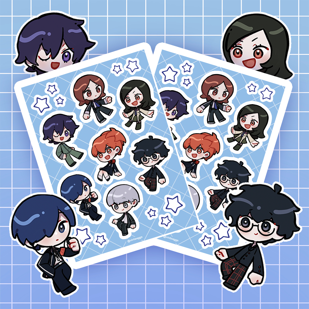 Persona 1-5 Main Protagonist A6 Sticker Sheet | Shopee Malaysia