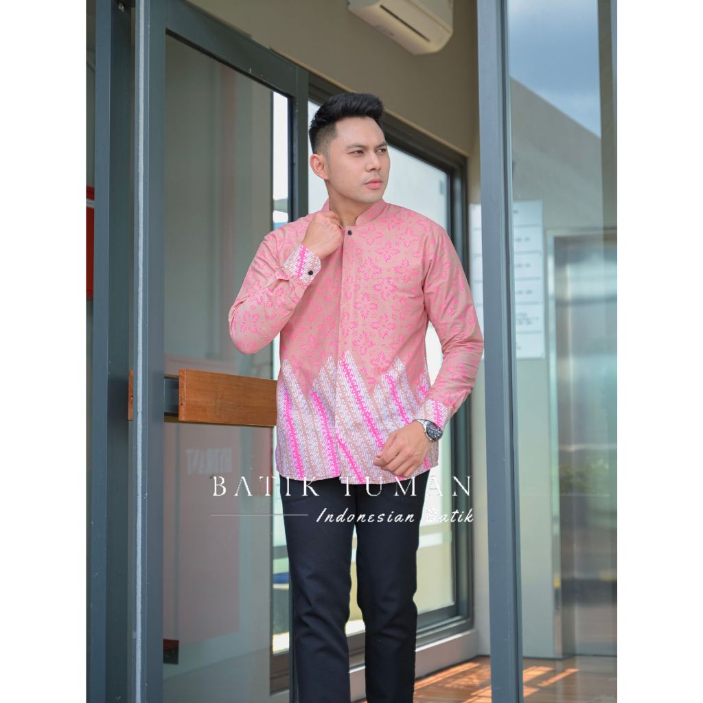 KATUN Rayyan Slimfit Mocca Pink Adult Muslim Batik Koko Shirt Long ...