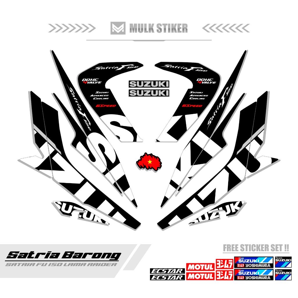 Striping SATRIA FU 150 LAMA / MTF 2 / STICKER SATRIA BARONG / SETIKER ...