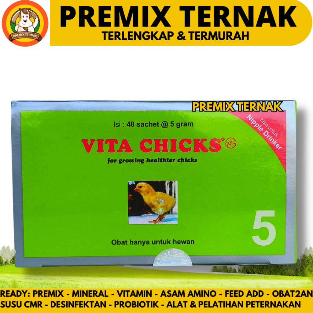 Vita CHICK 5 GRAM 1 DUS (40SACHET) - Growth Vitamin for Chicks Poultry ...