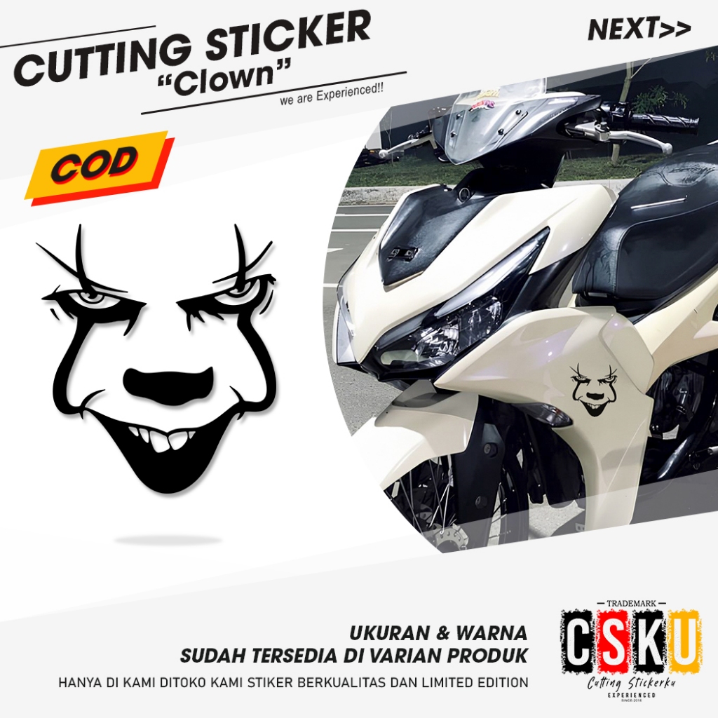 Cutting Sticker Clown Variation Motorcycle Car Visor Body Dashboard ...