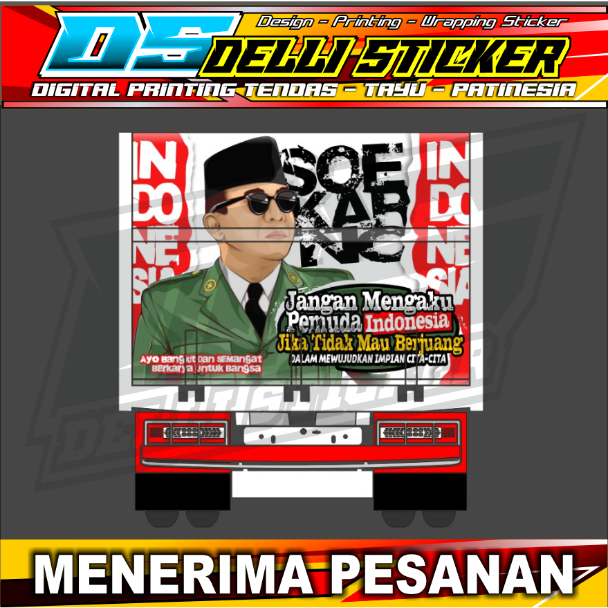 Sticker Block Door Rear Tailgate Soekarno Picture - Size 200x150cm ...