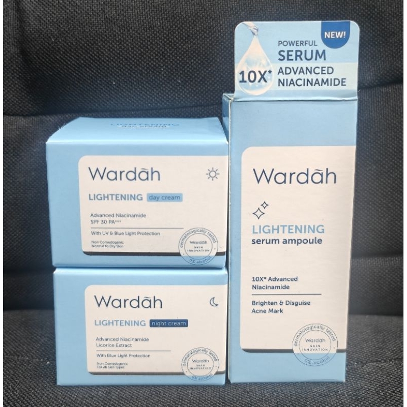 Wardah Lightning Seri's Day30g I Night Package 30g I Serum 30ml ...