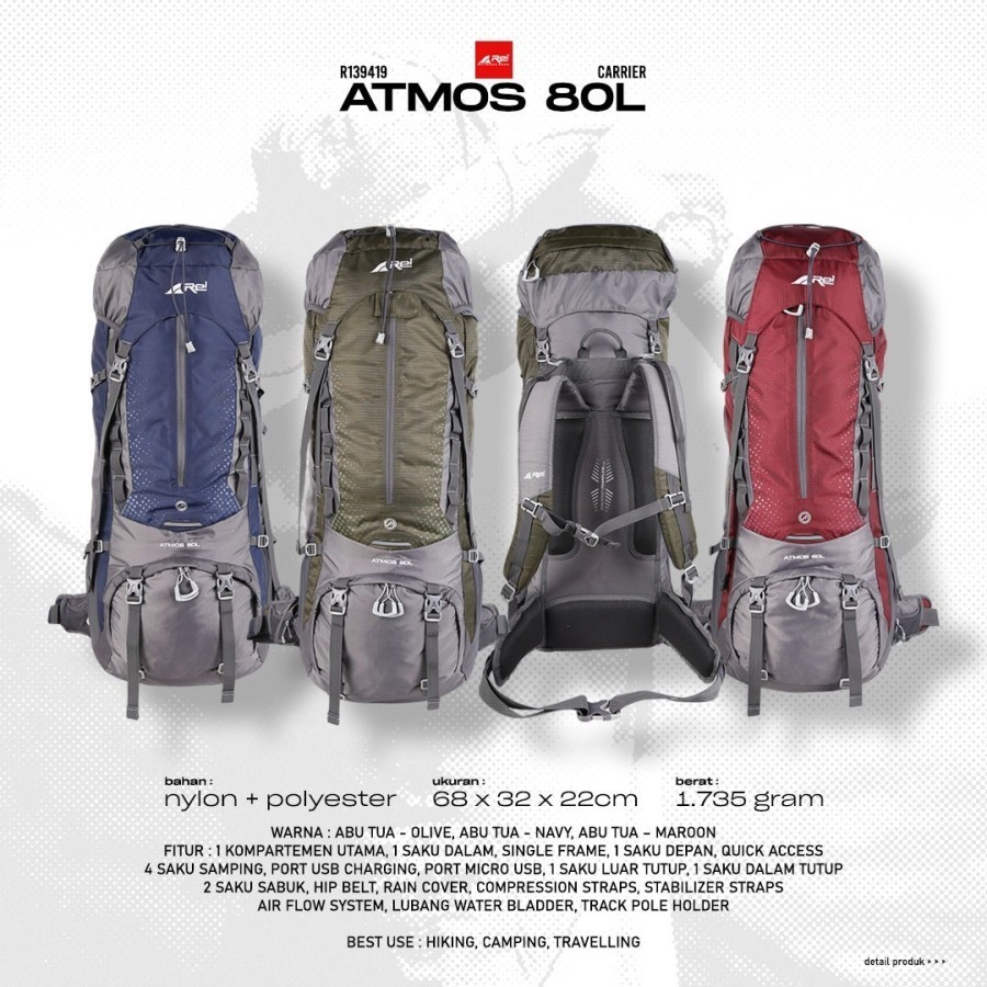 Atmos 80L And ATMOS 60L CARRIER Bag BONUS COVERBAG | 80 LITER OUTDOOR ...