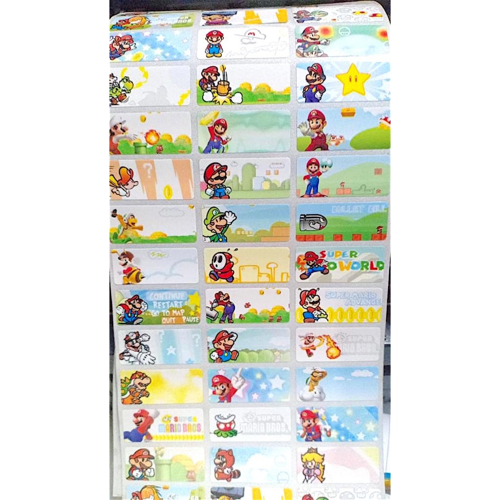 Mario Bros waterproof name label sticker | Shopee Malaysia