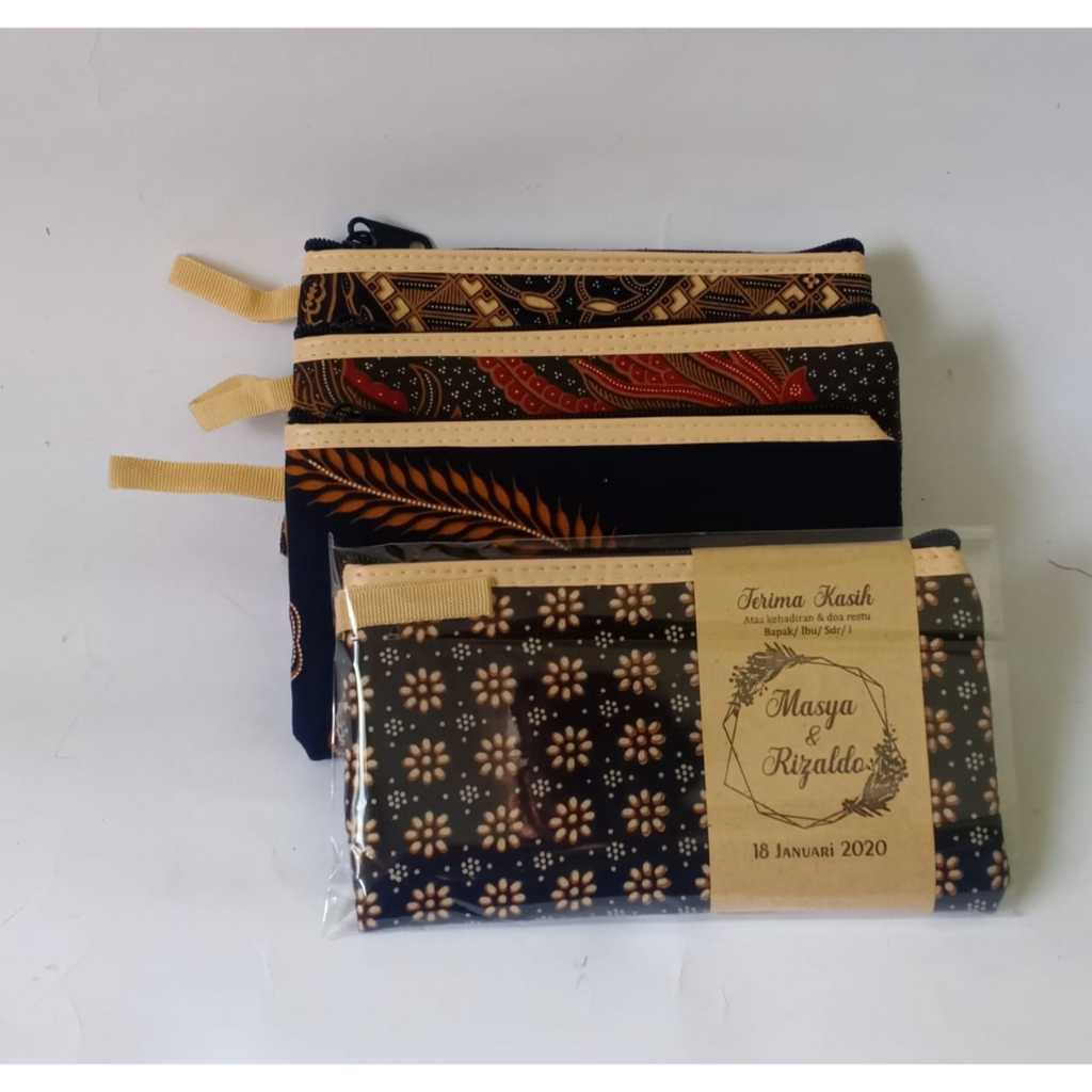 60 pcs wedding souvenirs batik wallet 19x11 cm / wallet FREE packaging ...