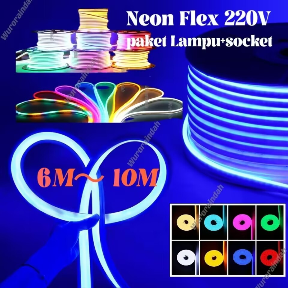 Neon Flex Light Package 220v 6m 7m 8m 9m 10m 10meter Led Flexible Hose ...