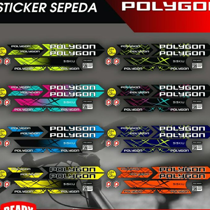 Cool anti-fade polygon mountain bike steering decal sticker with ...