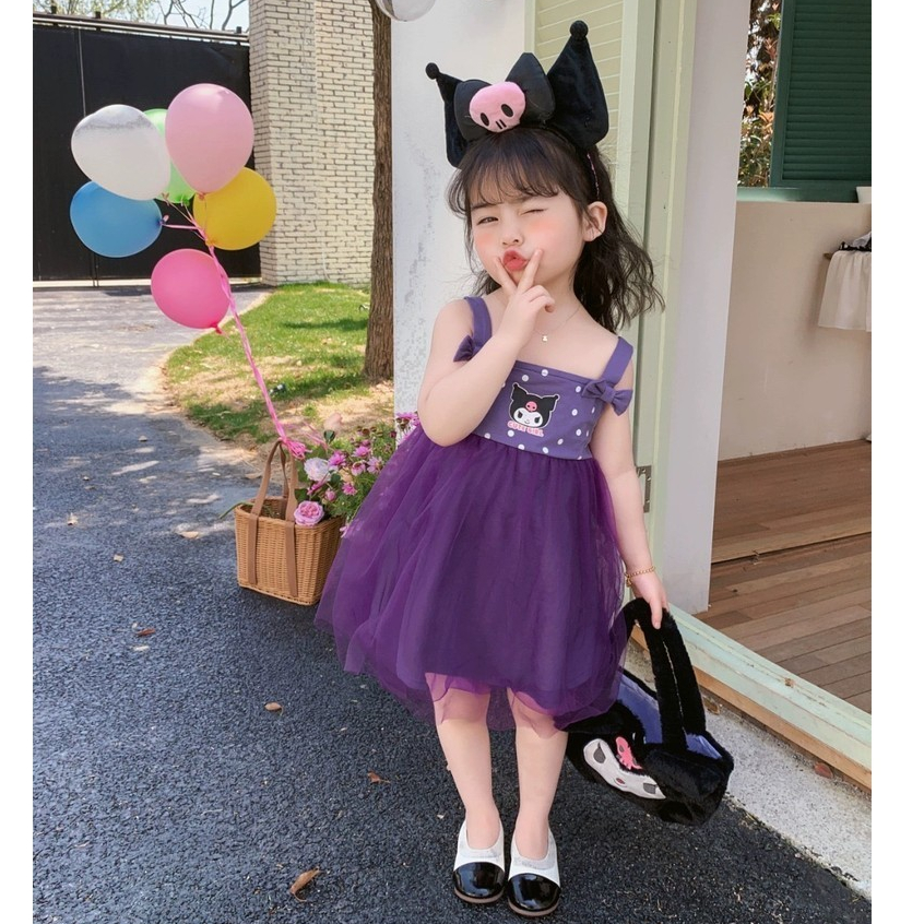 Dress For Girls Aged 2-8 Years Old Kuromi Model RORO Walking Clothes ...