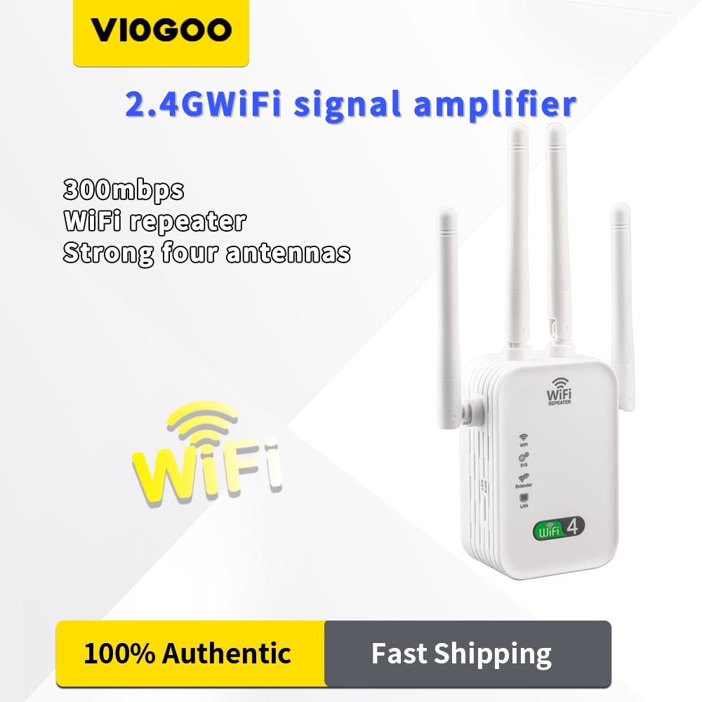 Wifi Repeater 4 Antenna Signal Booster Wireless WiFi Router Signal ...