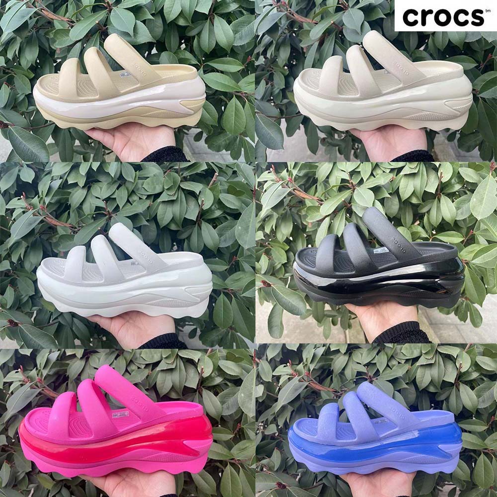 Sandals Crocs Classic Mega Crush Slide Height 8cm Women Wedge Clog ...