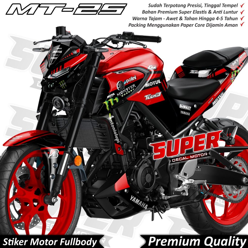 Sticker Decal Yamaha Mt25 New Full Body Variation TECH 3 Cool | Shopee ...