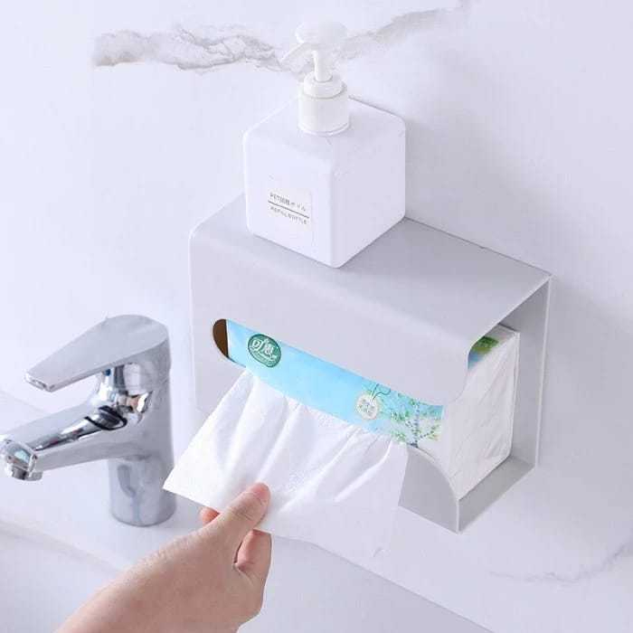 Multi-Purpose Kitchen Toilet Wall Mounted Tissue Box / Stick-On Tissue ...