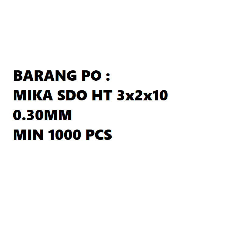 Mika BOX 3x2x10 0.30mm THICK SDO HANGTAG PRE ORDER | Shopee Malaysia