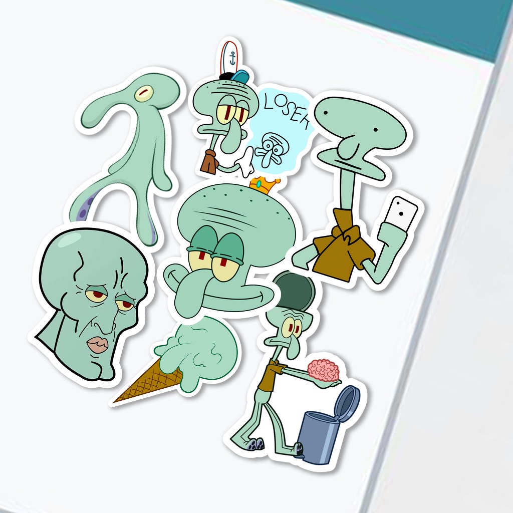 Awkward Squidward Aesthetic Sticker Waterproof Sticker (7pcs) | Shopee ...