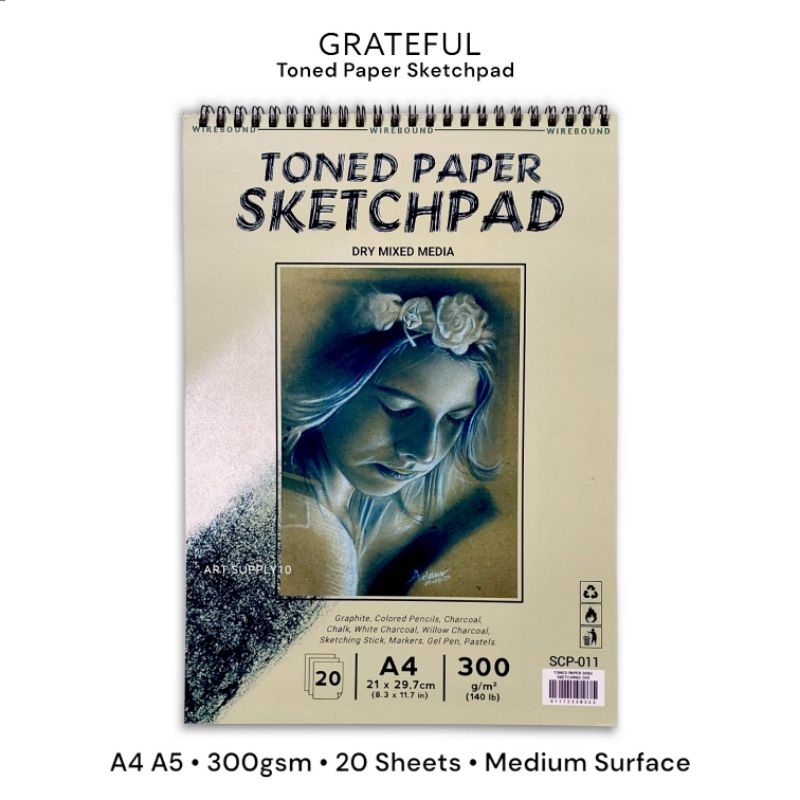 Toned Paper A4 Sketchpad Spiral 300g | Shopee Malaysia