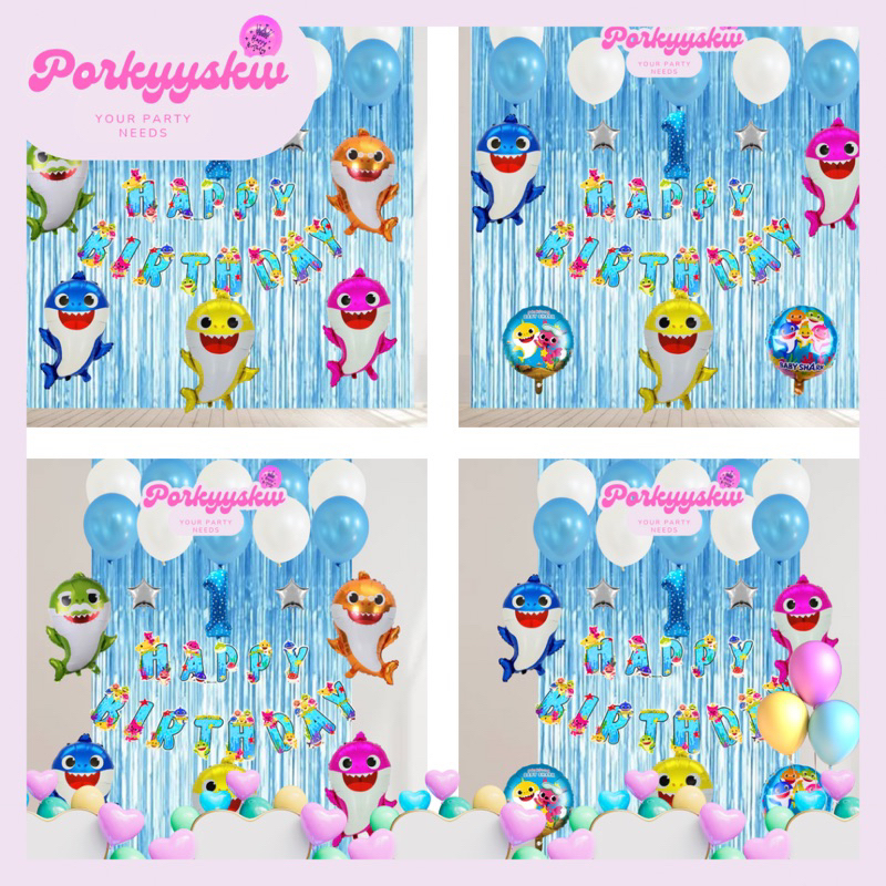 Baby Shark Birthday Package/Baby Shark Decoration Set Package/Baby ...