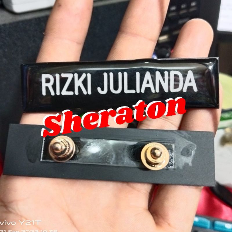 HITAM Name tag Nameplate Chest Black doff coting-Nail Guava | Shopee ...