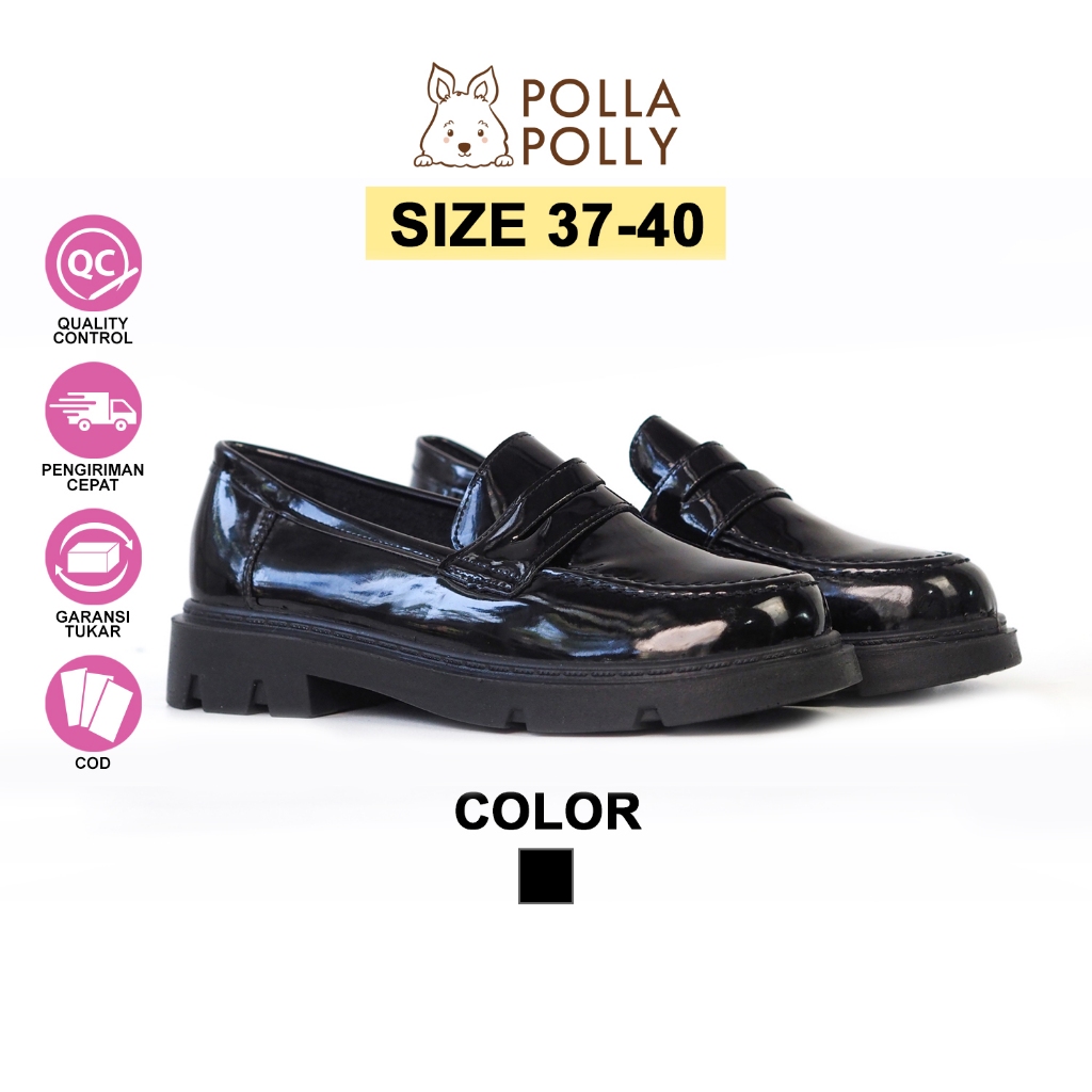 Polla Polly X YUTA Black - Docmart Loafers / Korean Model fashion heels ...