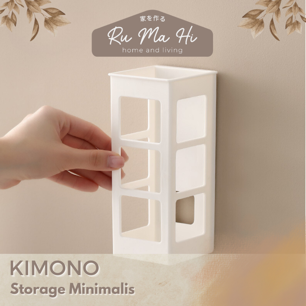 PERALATAN [Sale] Minimalist Paste Organizer Bathroom Wall Container ...